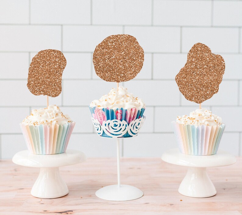 Glitter Chicken Nuggets Cupcake Toppers, Fast Food Party, Junk Food ...