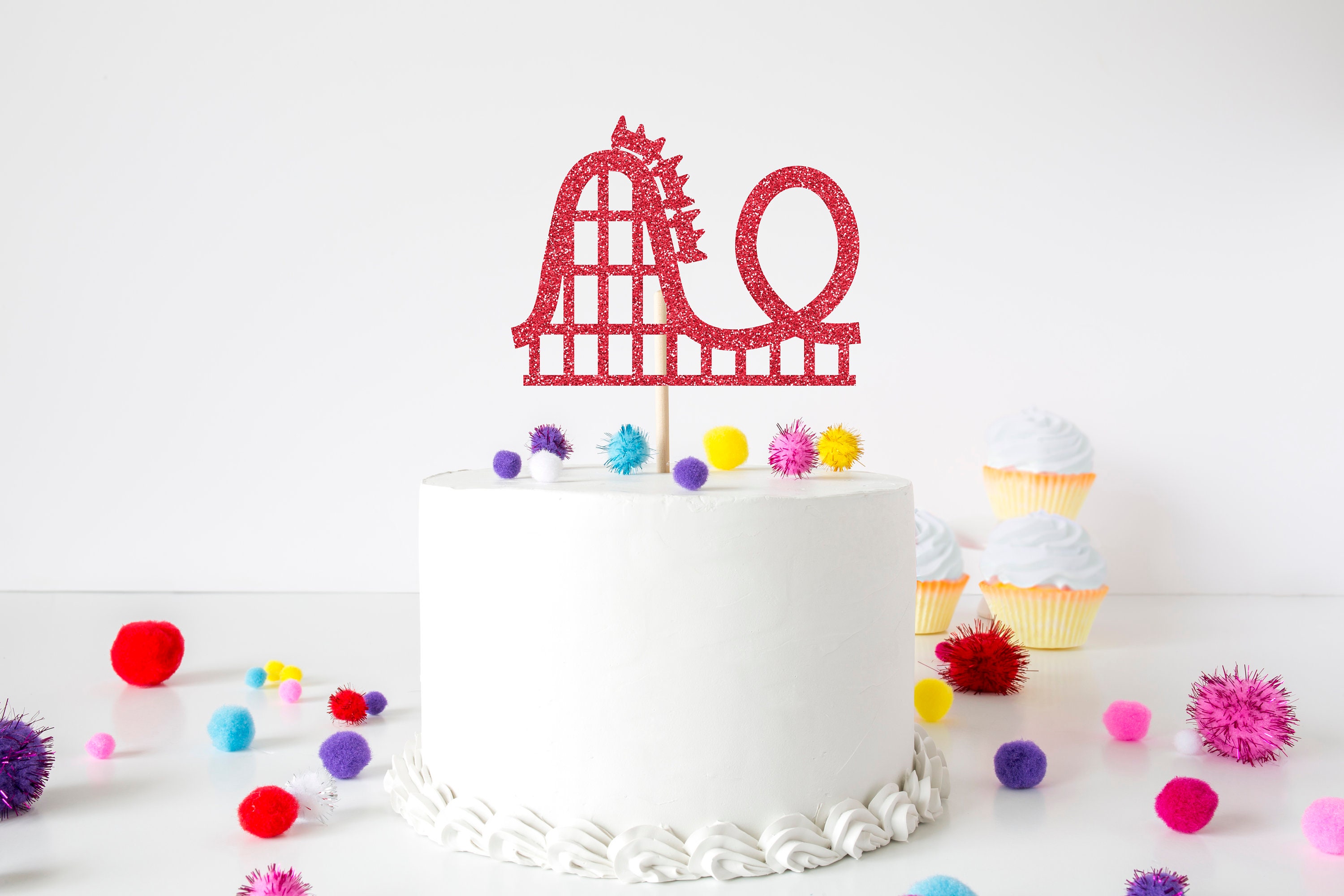 Roller Coaster Cake Topper, Theme Park Ride Cake Topper, Roller Coaster ...