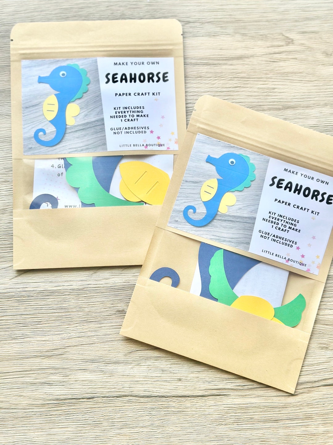 Seahorse Paper Craft Kit Seahorse Arts & Crafts Kit for Kids Sea ...