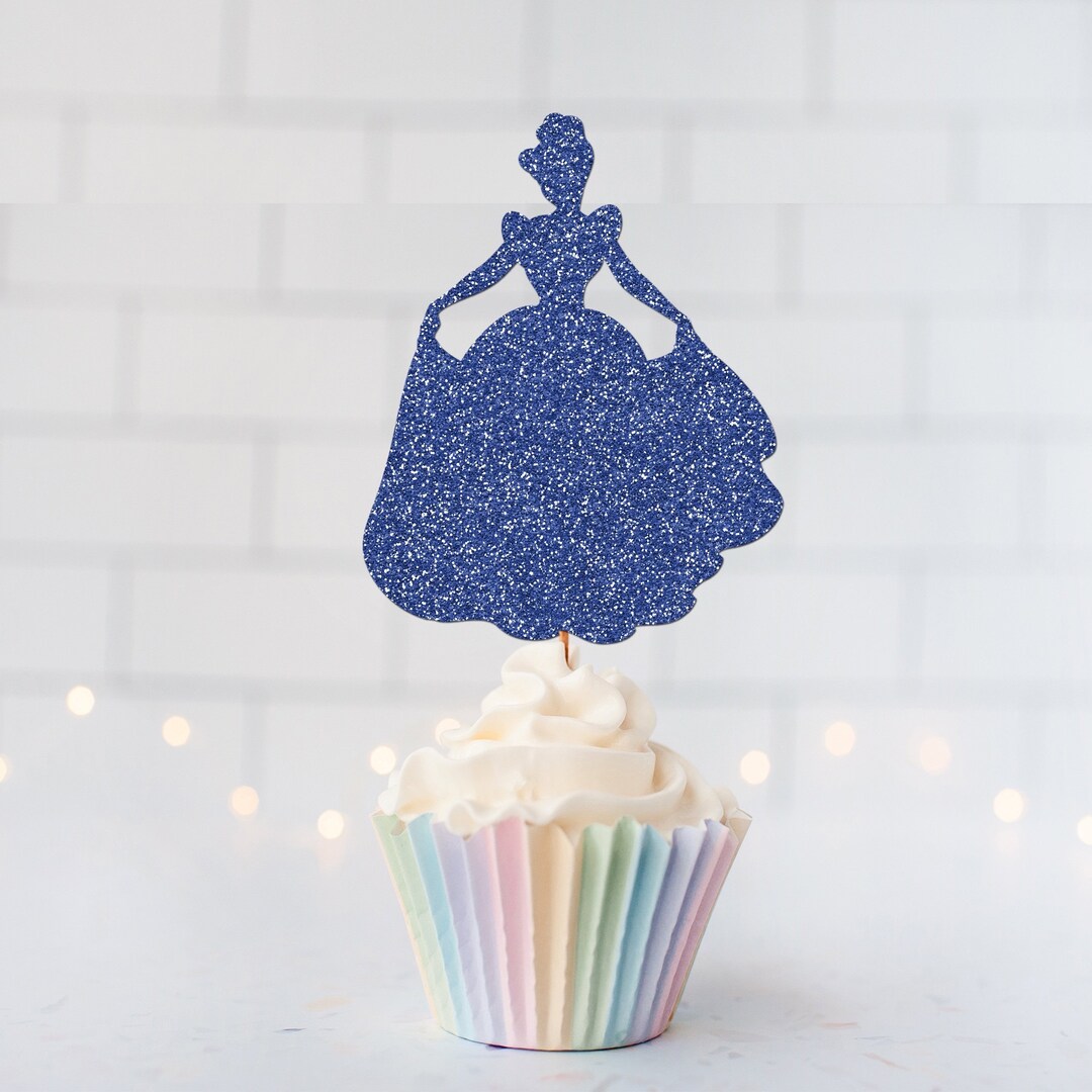 READY TO SHIP Glitter Royal Princess Cupcake Toppers, Princess Party ...