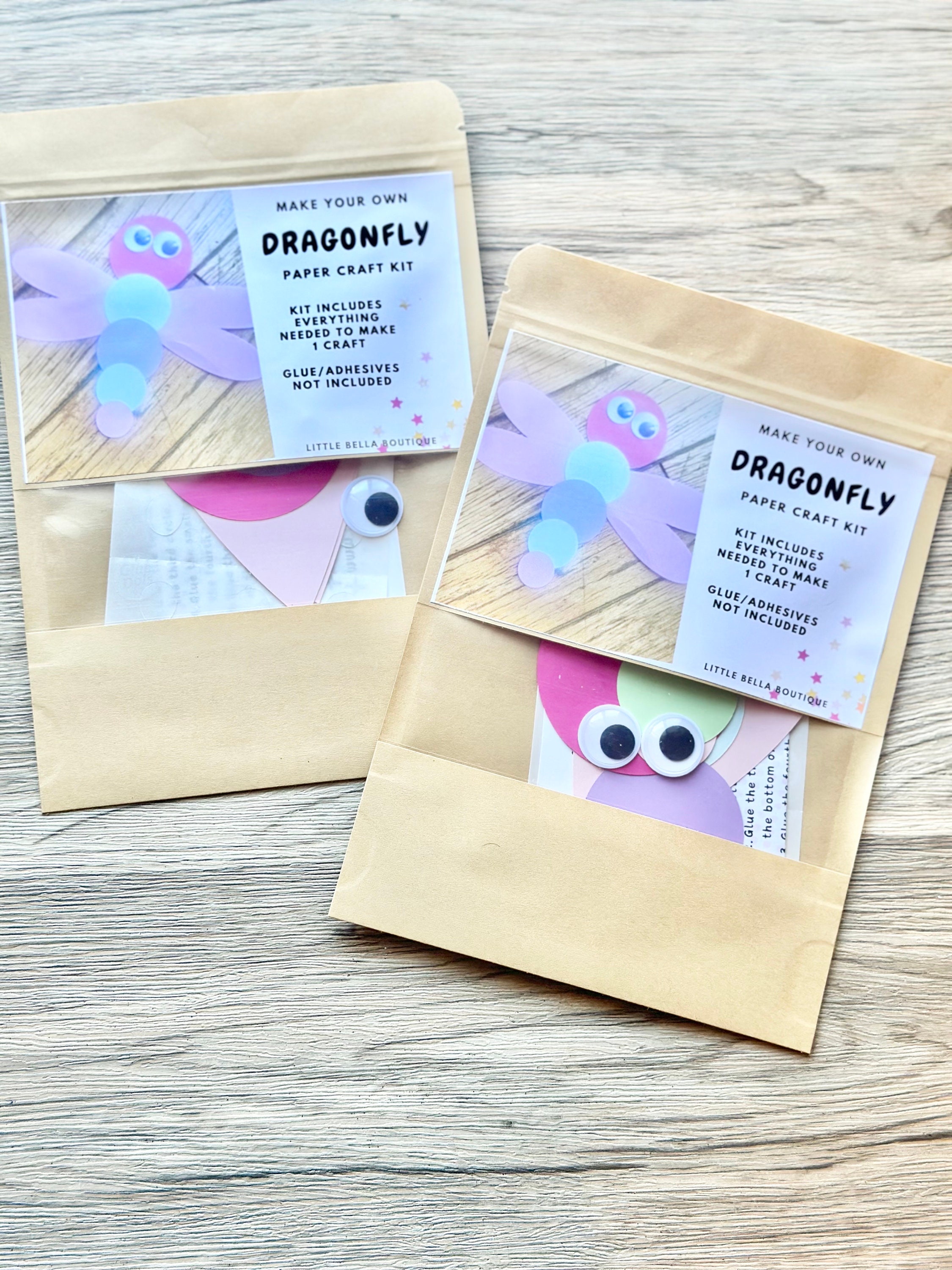 Dragonfly Paper Craft Kit Dragonfly Arts & Crafts Kit for Kids Insect ...