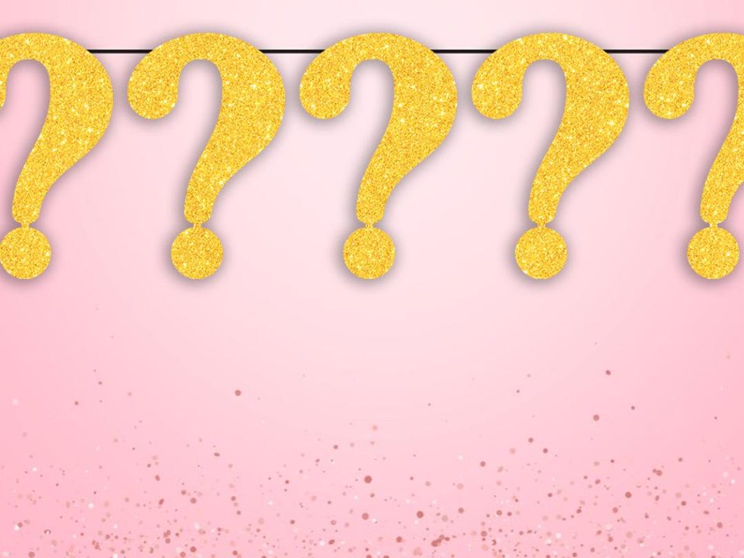Glitter Question Mark Banner, Question Mark Garland, He or She, Gender ...