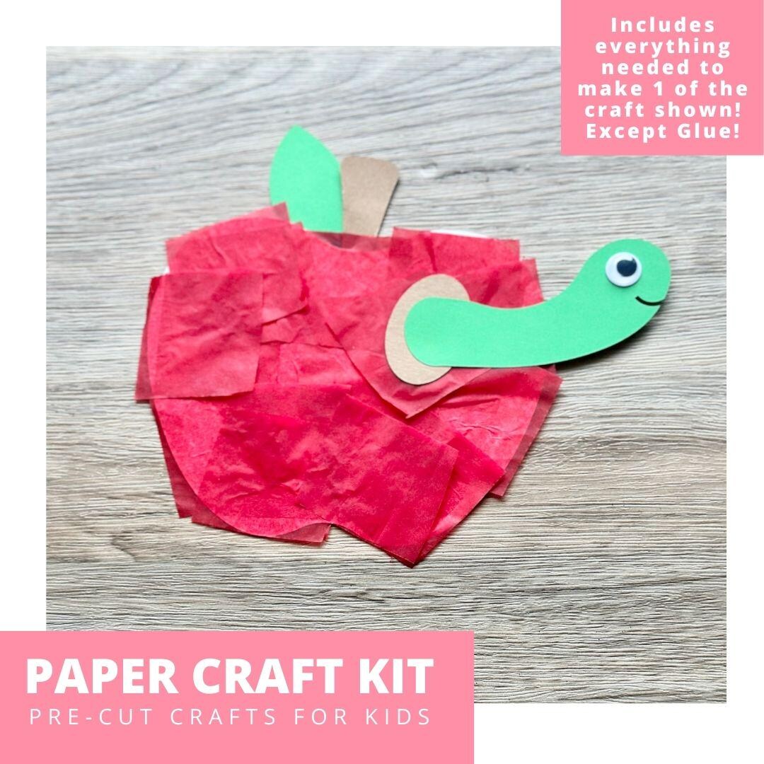 Worm in an Apple Paper Craft Kit, Apple Arts & Crafts Kit for Kids ...