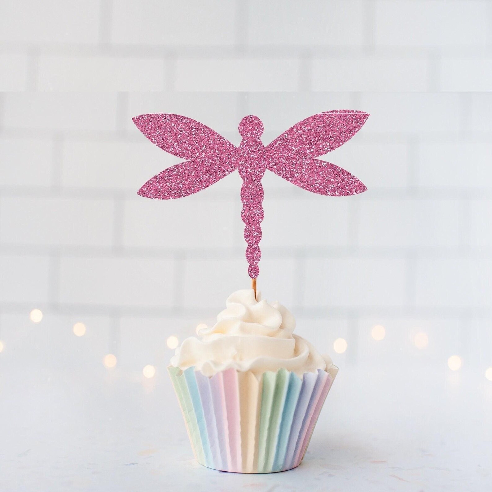 Glitter Dragonfly Cupcake Toppers, Glitter Cupcake Toppers, Glitter ...