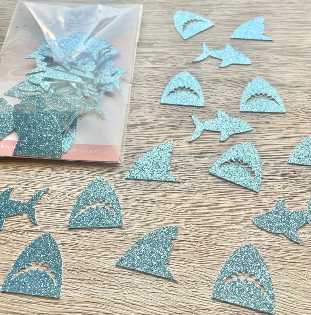 Glitter Shark Confetti, Shark Party, Ocean Theme, Pool Party Decor ...