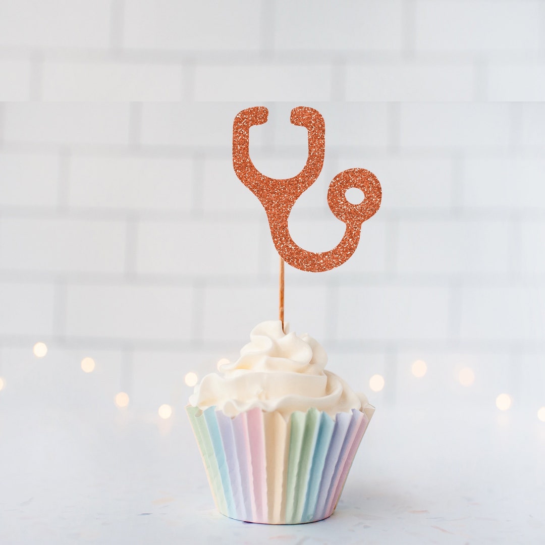 Glitter Stethoscope Cupcake Toppers Glitter Cupcake Toppers Glitter ...