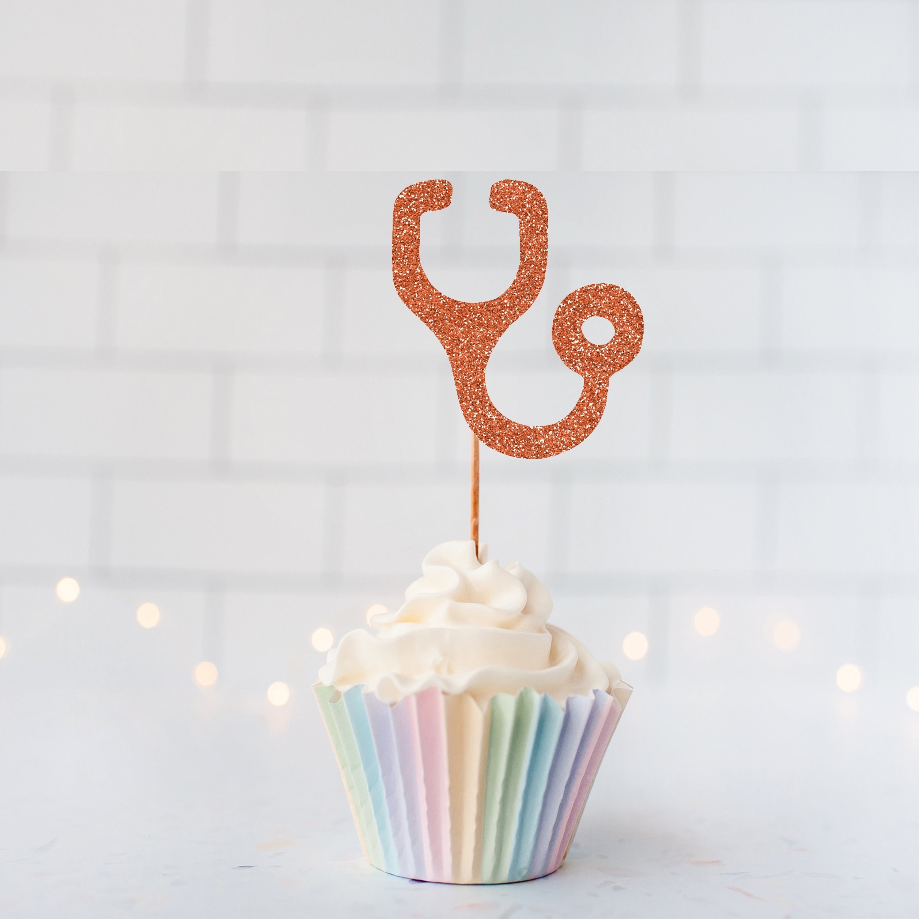 Glitter Stethoscope Cupcake Toppers Glitter Cupcake Toppers Glitter ...