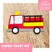 Fire Truck Paper Craft Kit, Firefighter Arts & Crafts Kit for Kids ...