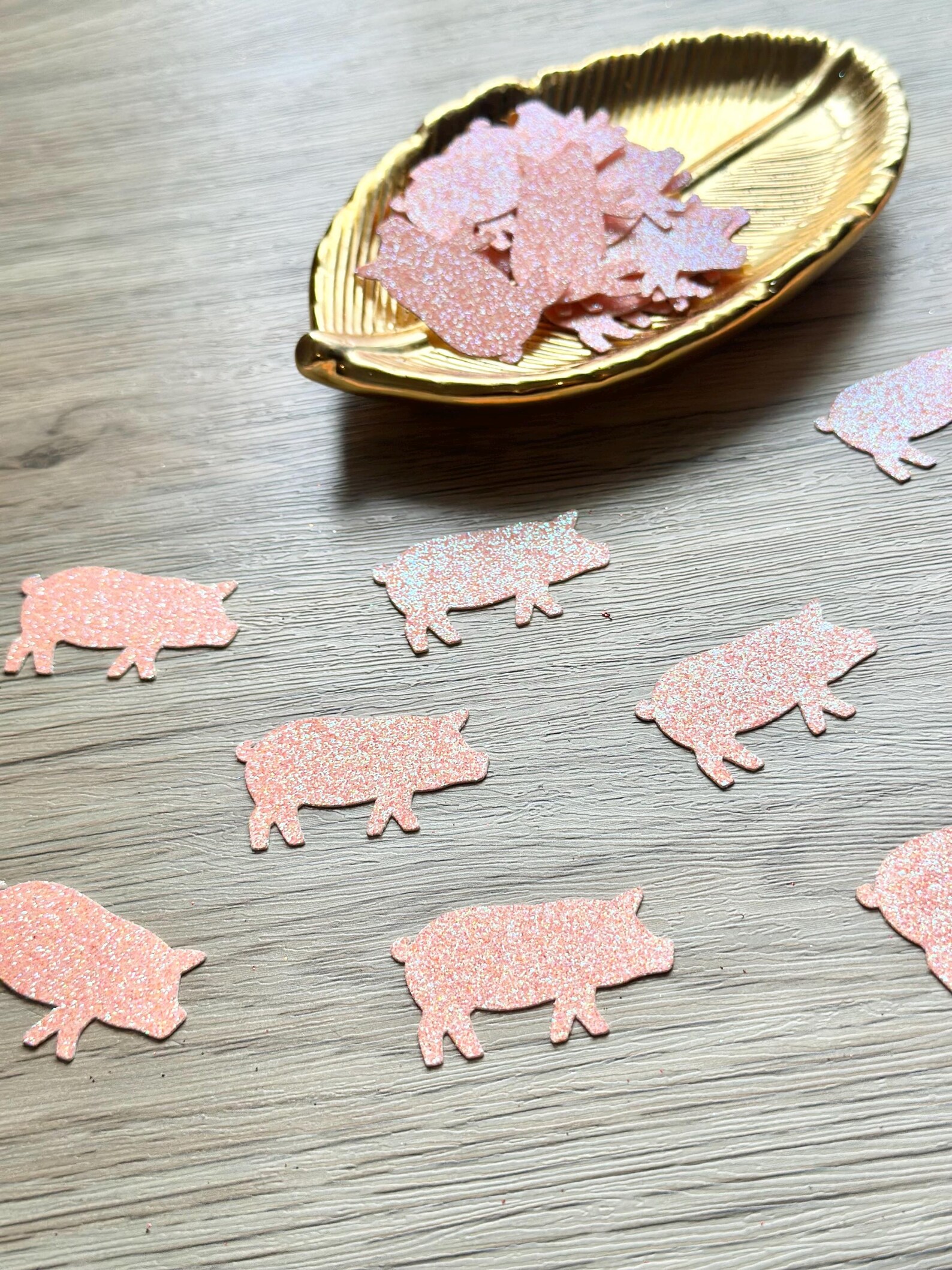 Glitter Pig Confetti, Farm Animal Decor, Barnyard Theme, Pink Pig Table ...
