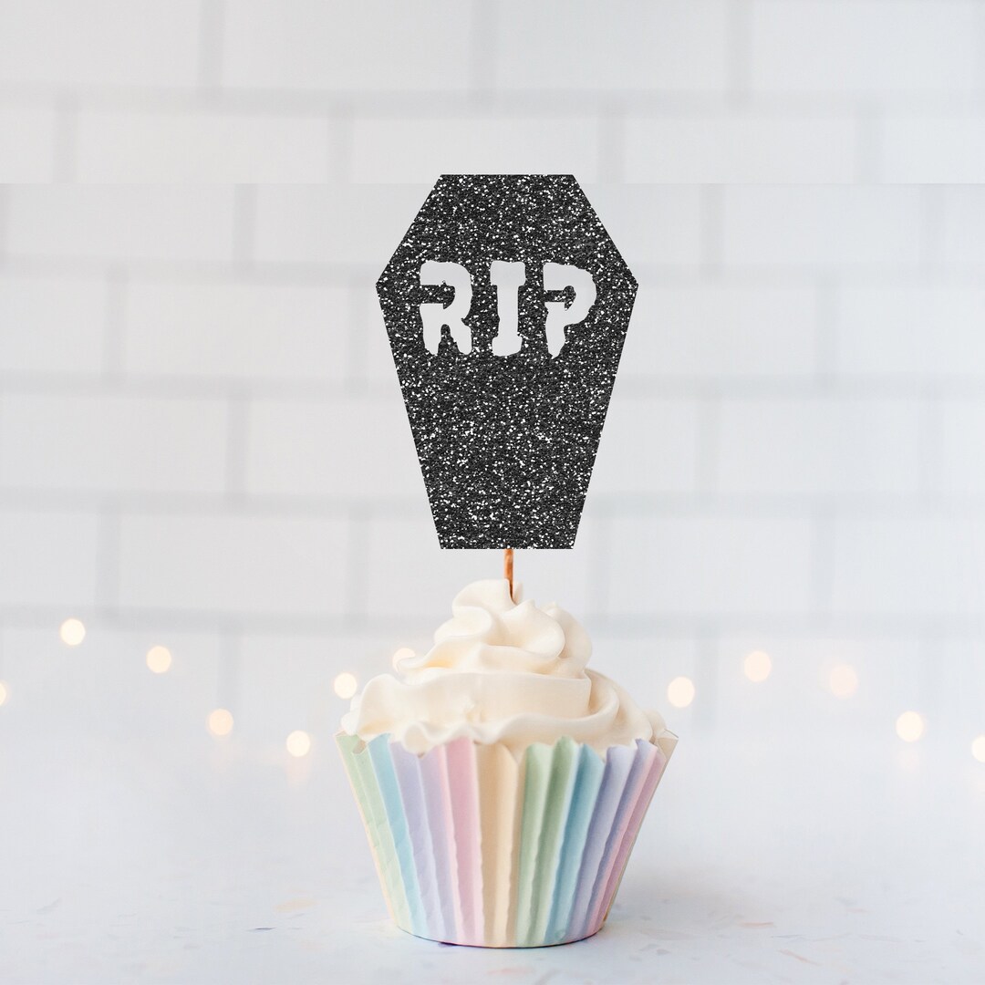 Glitter Coffin Cupcake Toppers, Glitter Cupcake Toppers, Glitter Cake ...