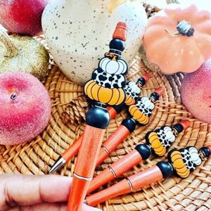 Fall Pumpkin Stack Beaded Pen - Etsy