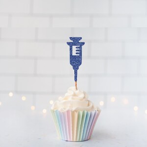 Glitter Syringe Cupcake Toppers, Nurse Party, Medical School Graduation ...