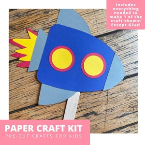 Rocket Ship Paper Craft Kit, Rocket Ship Arts & Crafts Kit for Kids ...