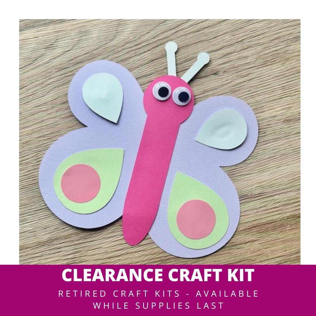 CLEARANCE CRAFTS Butterfly Paper Craft Kit, Butterfly Arts & Crafts Kit ...