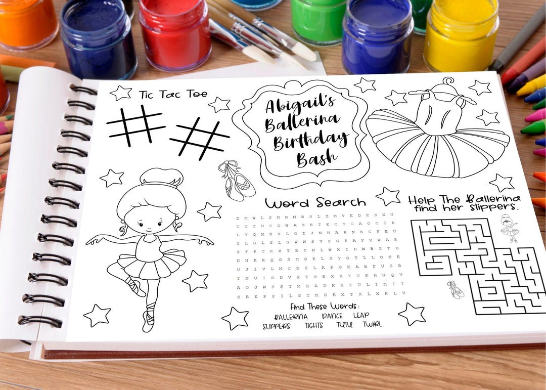 Editable Ballerina Activity Sheet Game, Printable Ballet Party Activity ...