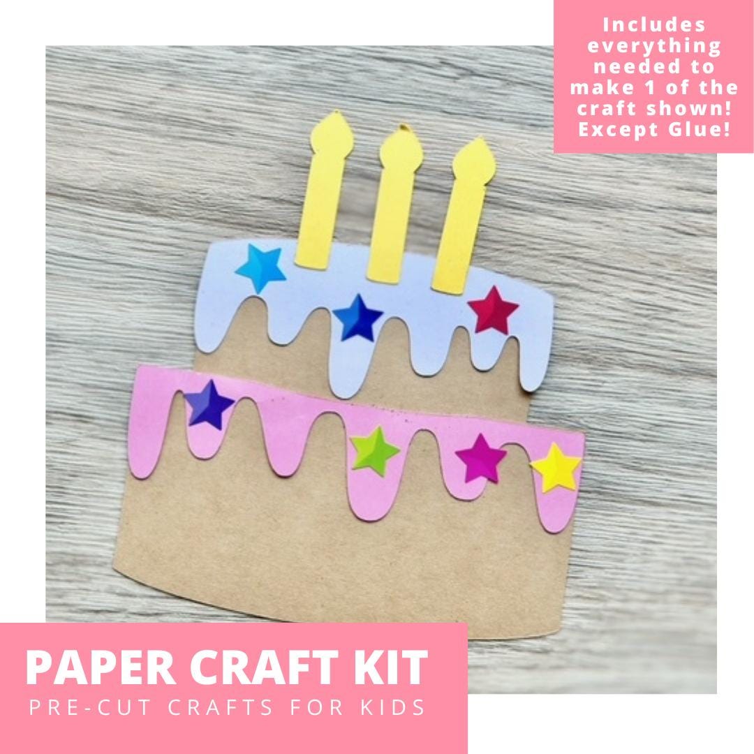Celebration Cake Paper Craft Kit, Birthday Celebration Arts & Crafts ...