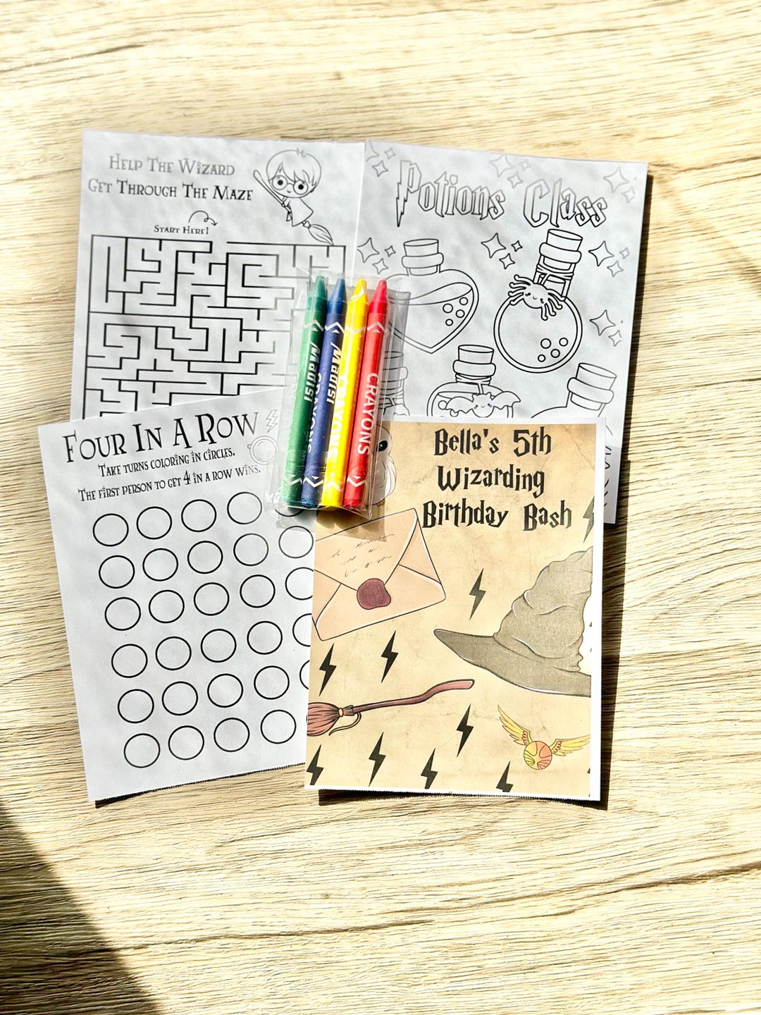 Personalized Wizard Coloring Kit Favors, Wizard Coloring Book Favors ...
