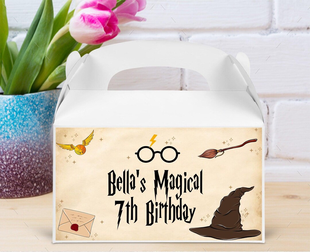 Personalized Wizard Goodie Boxes, Custom Wizard Goodie Box Labels ...