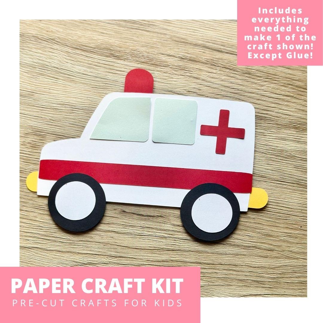 Ambulance Paper Craft Kit, Transportation Arts & Crafts Kit for Kids ...
