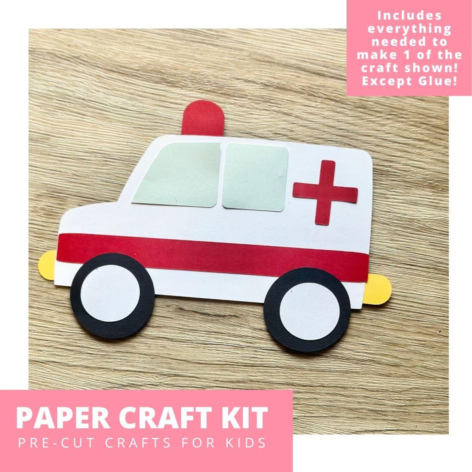 Ambulance Paper Craft Kit, Transportation Arts & Crafts Kit for Kids ...