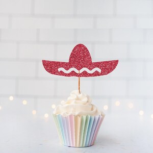 Glitter Sombrero Cupcake Toppers, Glitter Cupcake Toppers, Glitter Cake ...
