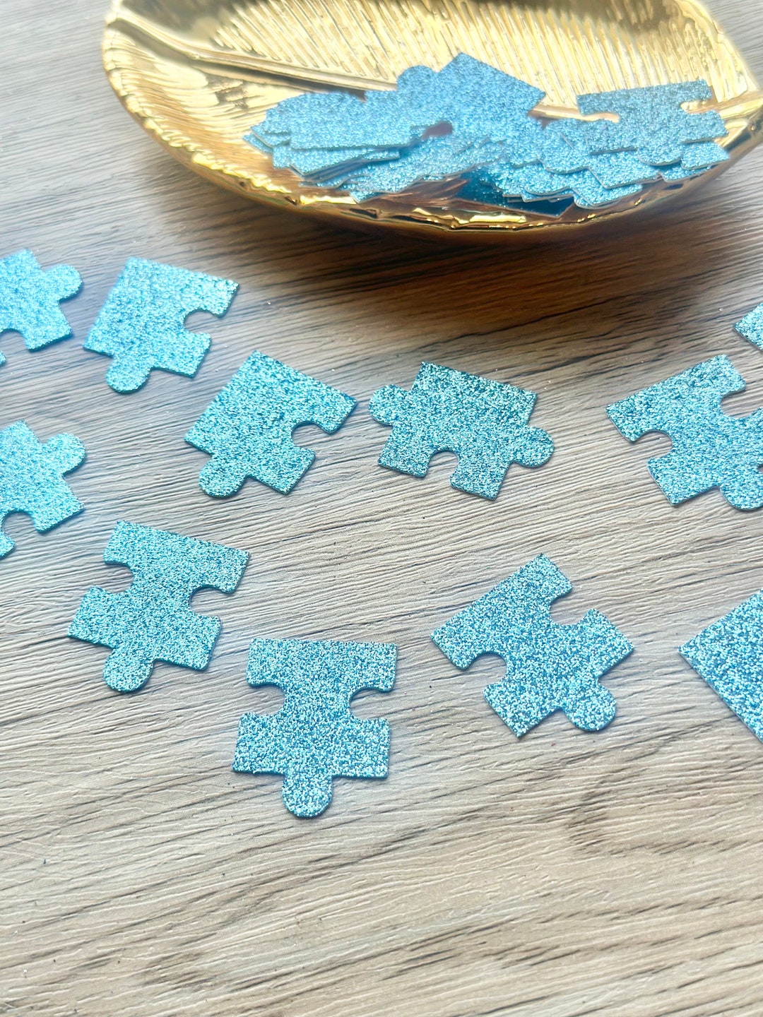 Glitter Puzzle Piece Confetti, Puzzle Piece Table Scatter, Cardstock ...