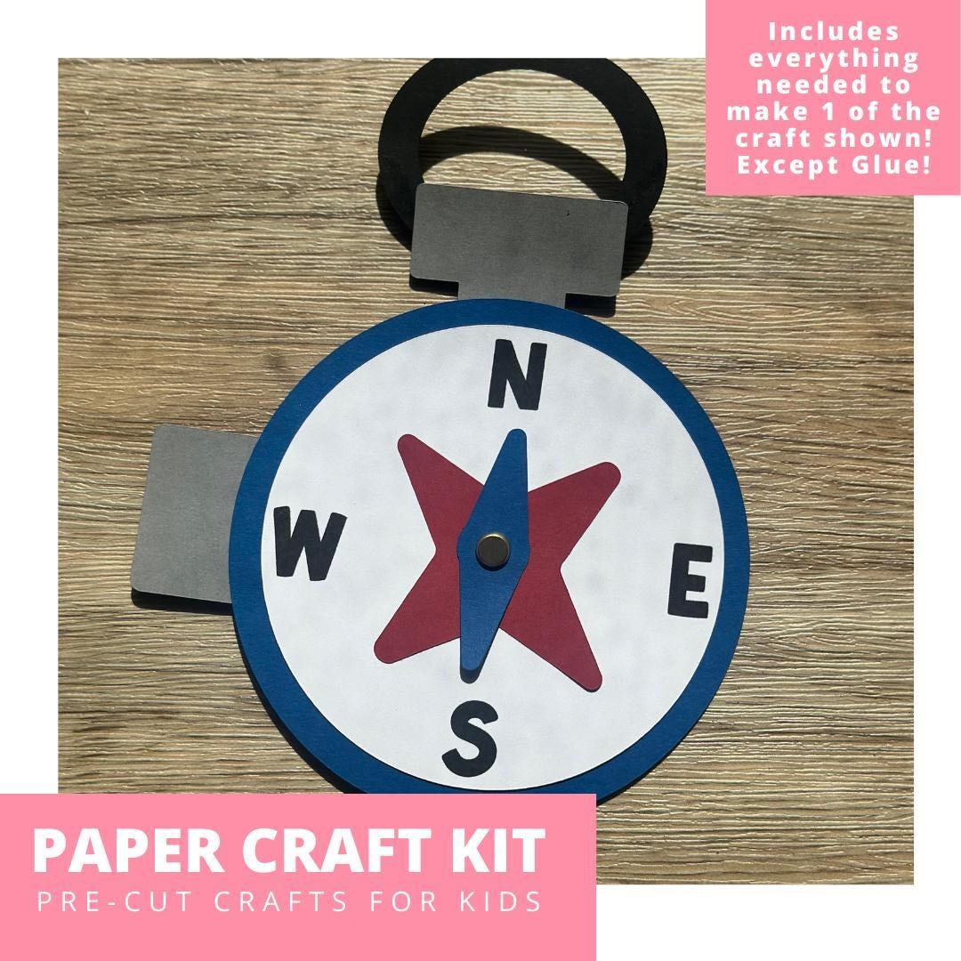 Compass Paper Craft Kit, Camping Arts & Crafts Kit for Kids, Compass ...