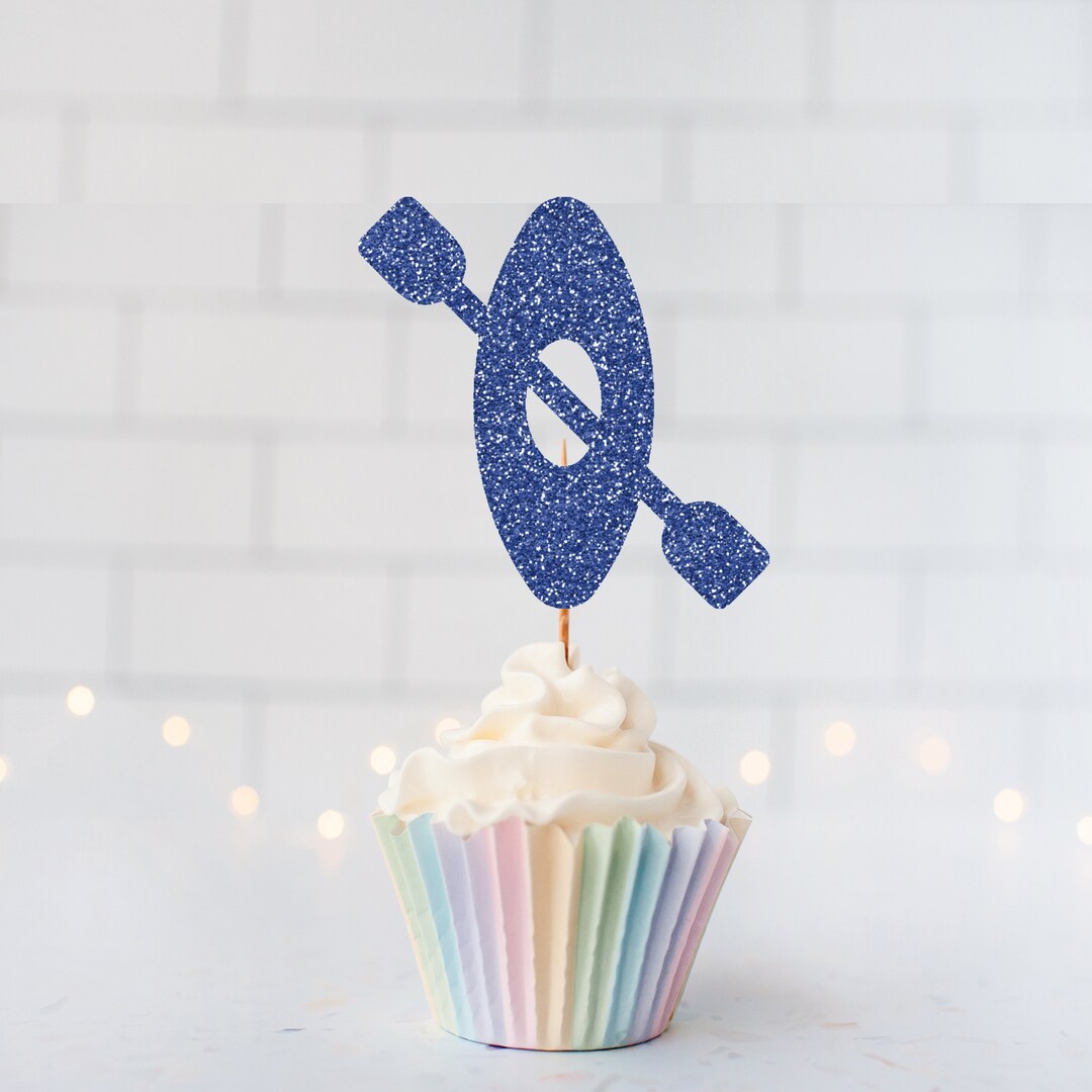 Glitter Canoe Cupcake Toppers, Glitter Cupcake Toppers, Glitter Cake ...