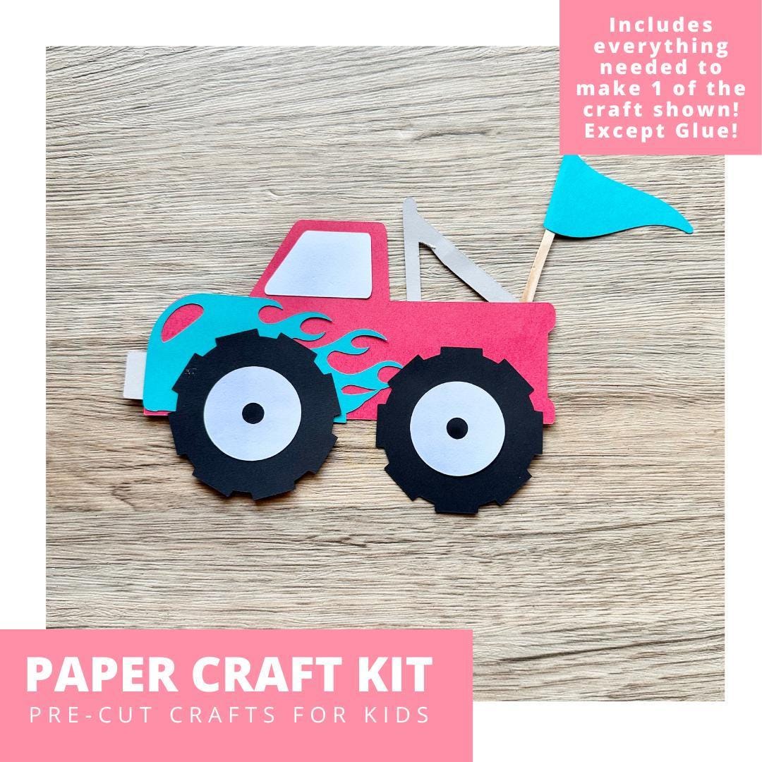 Monster Truck Paper Craft Kit, Monster Truck Arts & Crafts Kit for Kids ...