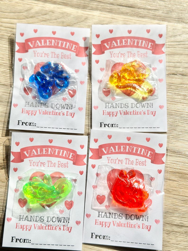 Sticky Hand Valentines Favors Set of 4, Classroom Valentines, Youre the ...