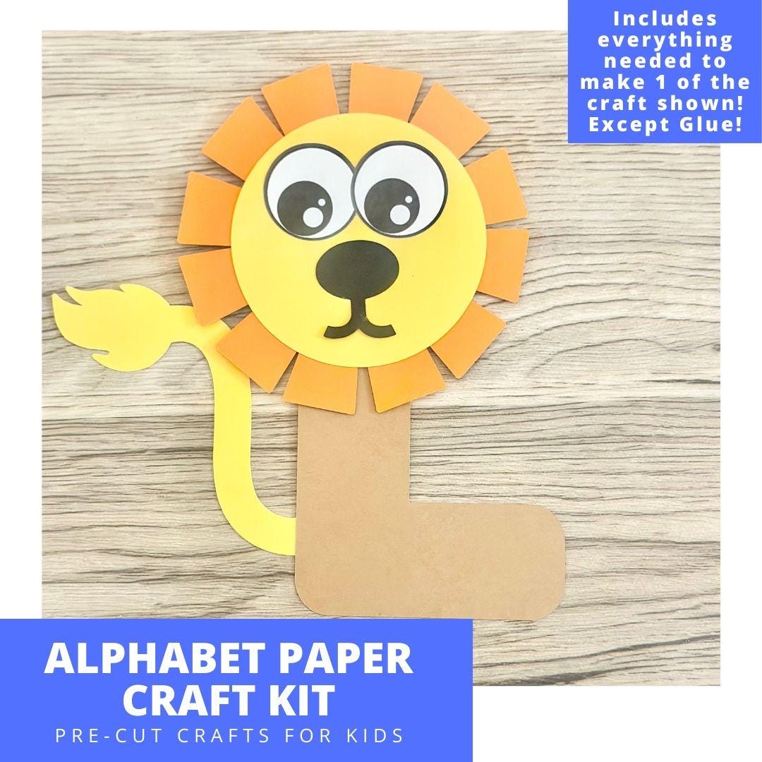 L is for Lion Paper Craft Kit, Alphabet Arts & Crafts Kit for Kids, Pre ...