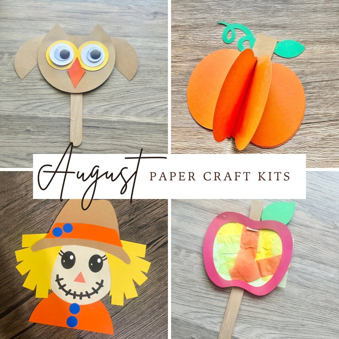 August Paper Craft Kit Bundle Kids Craft Bundle Kids Craft Gifts Kids ...