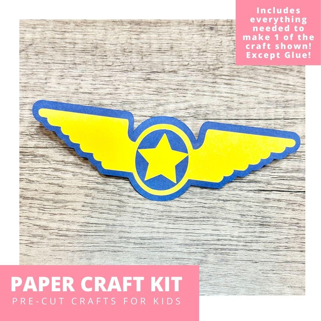 Pilot Badge Paper Craft Kit, Pilot Wings Craft Kit for Kids, Pilot ...