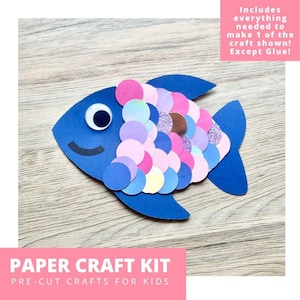 Rainbow Fish Paper Craft Kit, Tropical Fish Kit for Kids, Under the Sea ...
