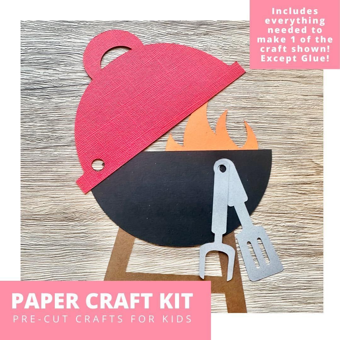 BBQ Grill Paper Craft Kit, BBQ Grill Arts & Crafts Kit for Kids, BBQ ...