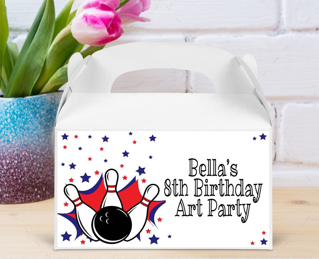 Personalized Bowling Goodie Boxes - 2pk, Red and Blue, Custom Bowling ...