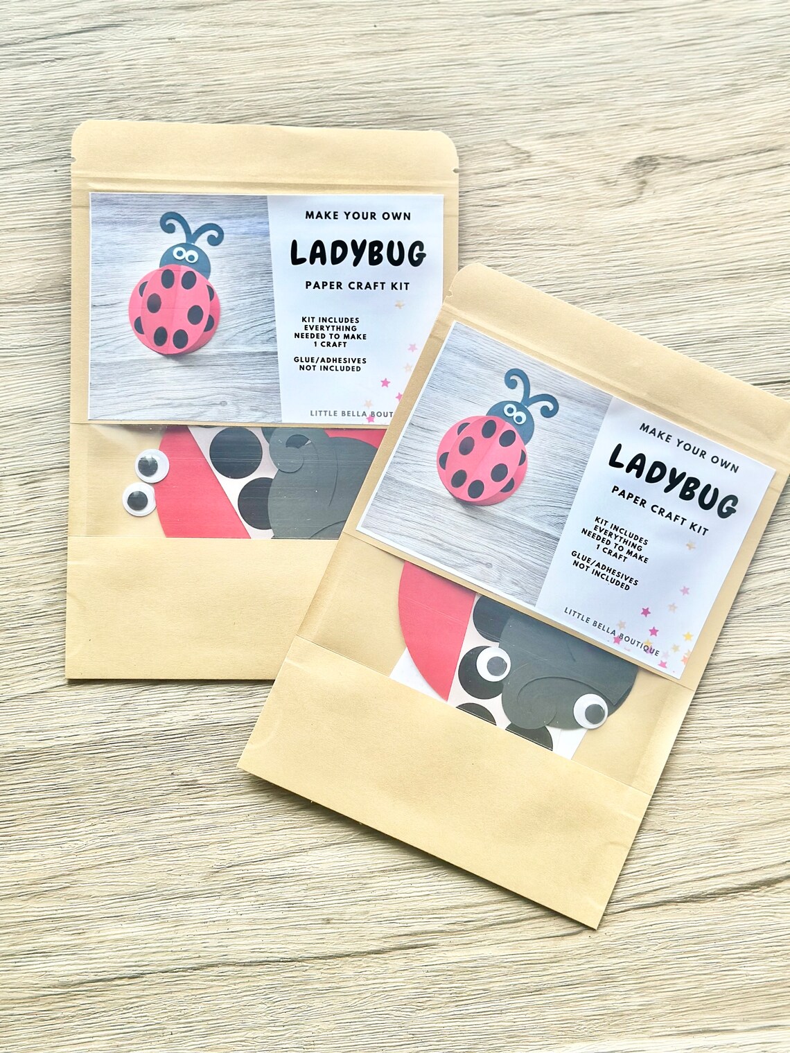 Ladybug Paper Craft Kit Ladybug Arts & Crafts Kit for Kids Bug Craft ...