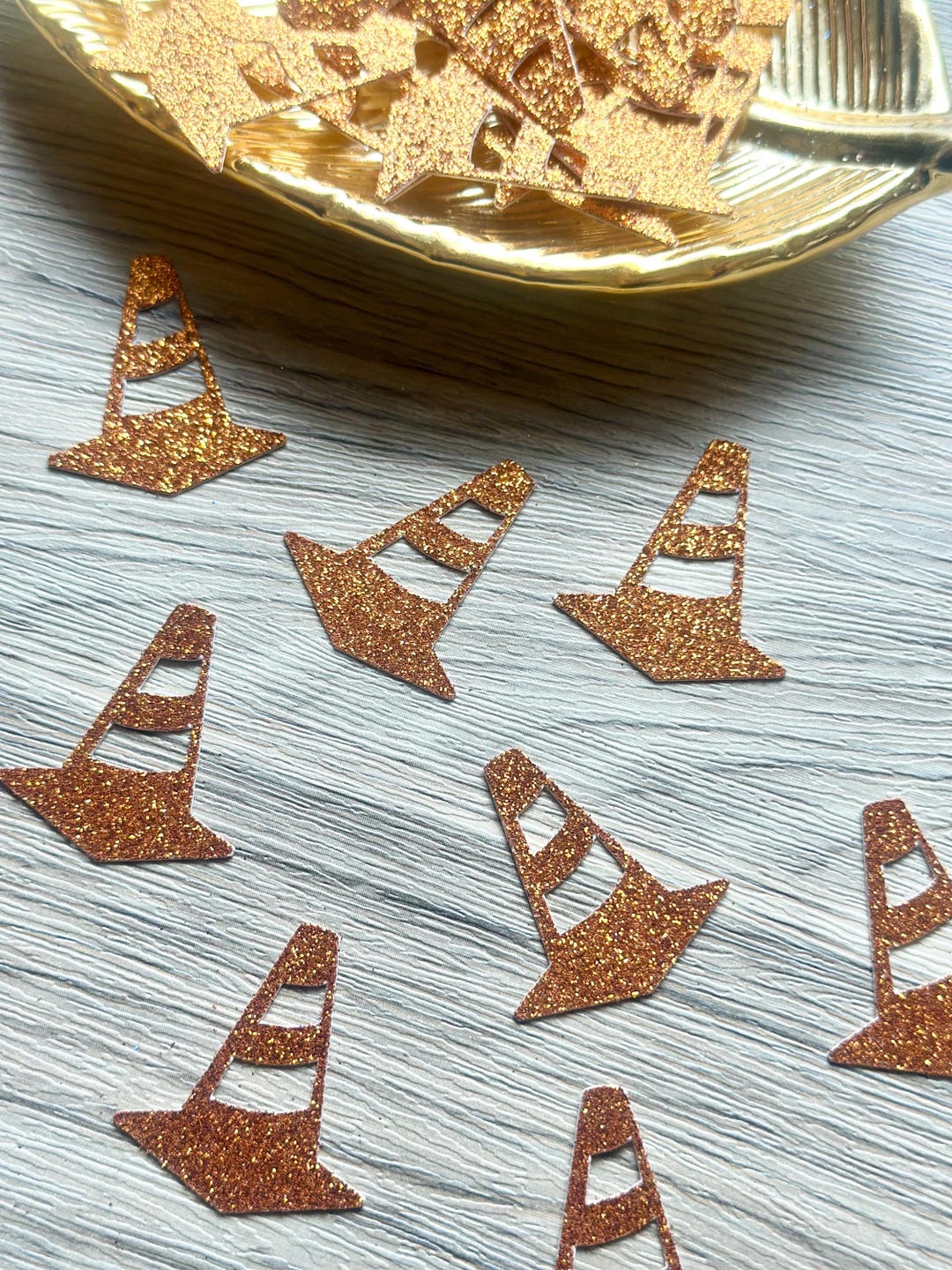 Glitter Construction Cone Confetti, Construction Cone Table Scatter ...