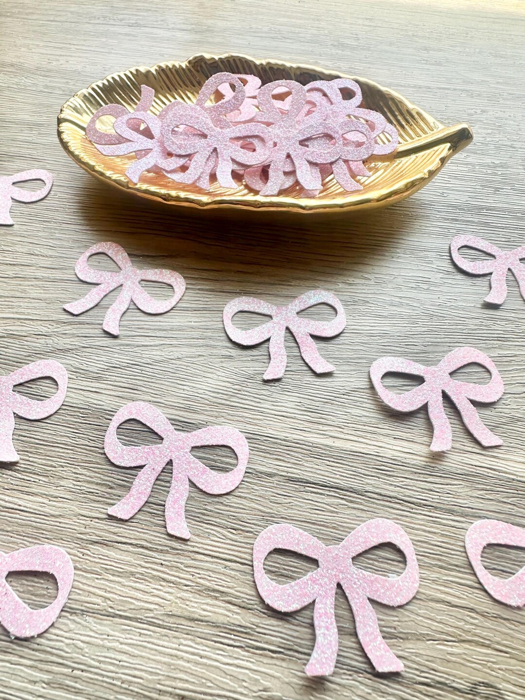 Glitter Ribbon Bow Confetti, Ribbon Bow Table Scatter, Cardstock ...