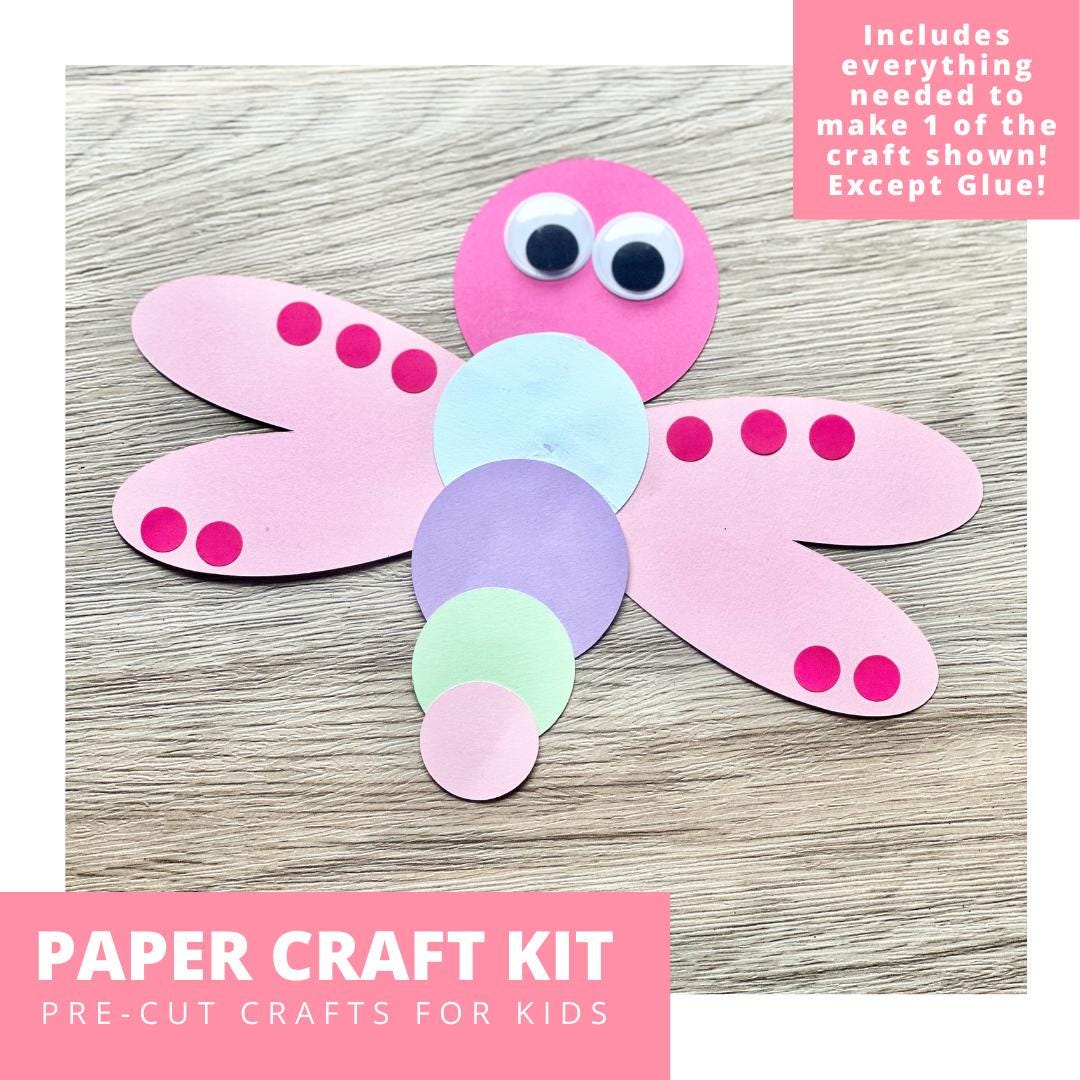 Dragonfly Paper Craft Kit, Dragonfly Arts & Crafts Kit for Kids, Insect ...