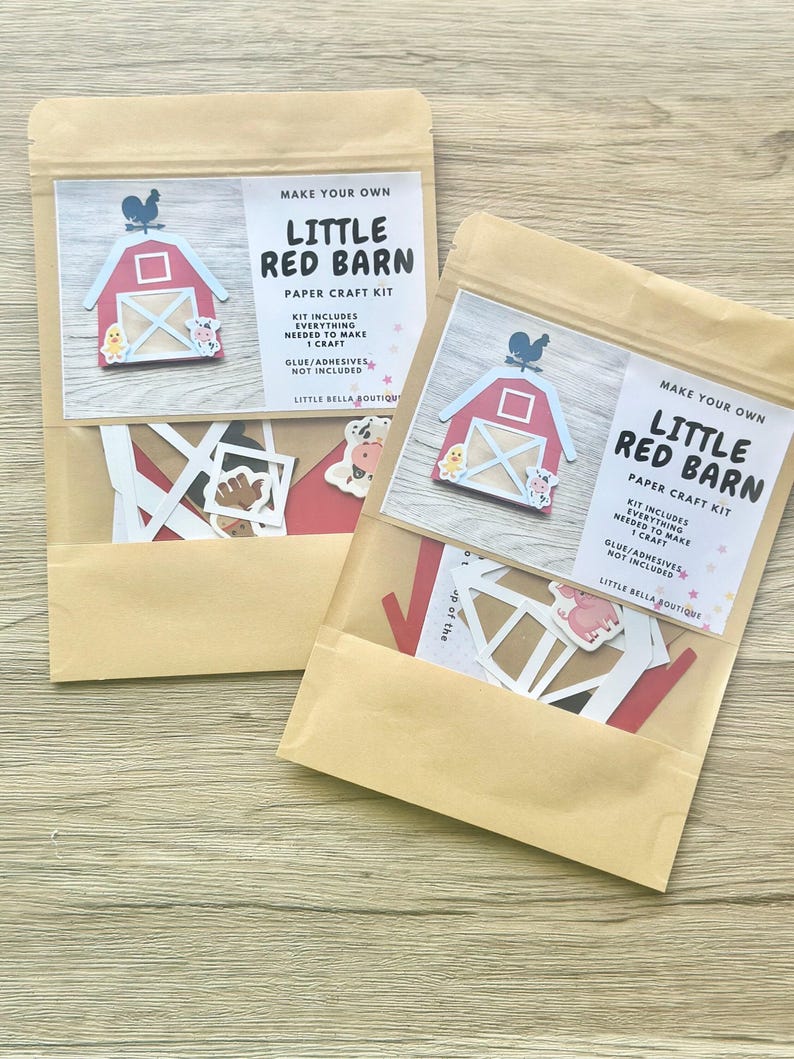 Little Red Barn Paper Craft Kit, Little Red Barn Arts & Crafts Kit for ...