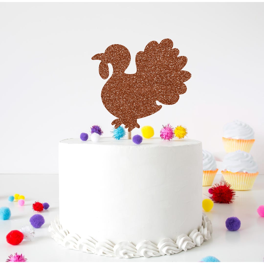 Glitter Turkey Cake Topper, Glitter Cake Decor, Party Cake Topper - Etsy