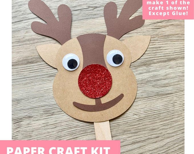Reindeer Craft Kit--cardstock Paper Craft for Kids - Christmas Kids ...