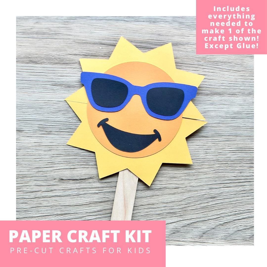 Cool Summer Sun Paper Craft Kit, Summer Arts & Crafts Kit for Kids ...