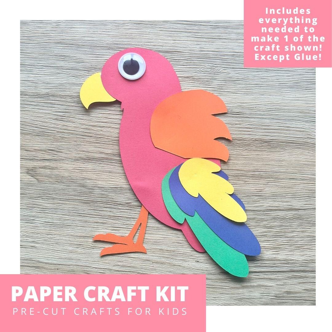 Parrot Paper Craft Kit, Parrot Arts & Crafts Kit for Kids, Parrot Craft ...