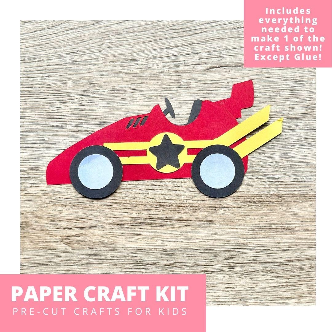Race Car Paper Craft Kit, Race Car Arts & Crafts Kit for Kids, Race Car ...