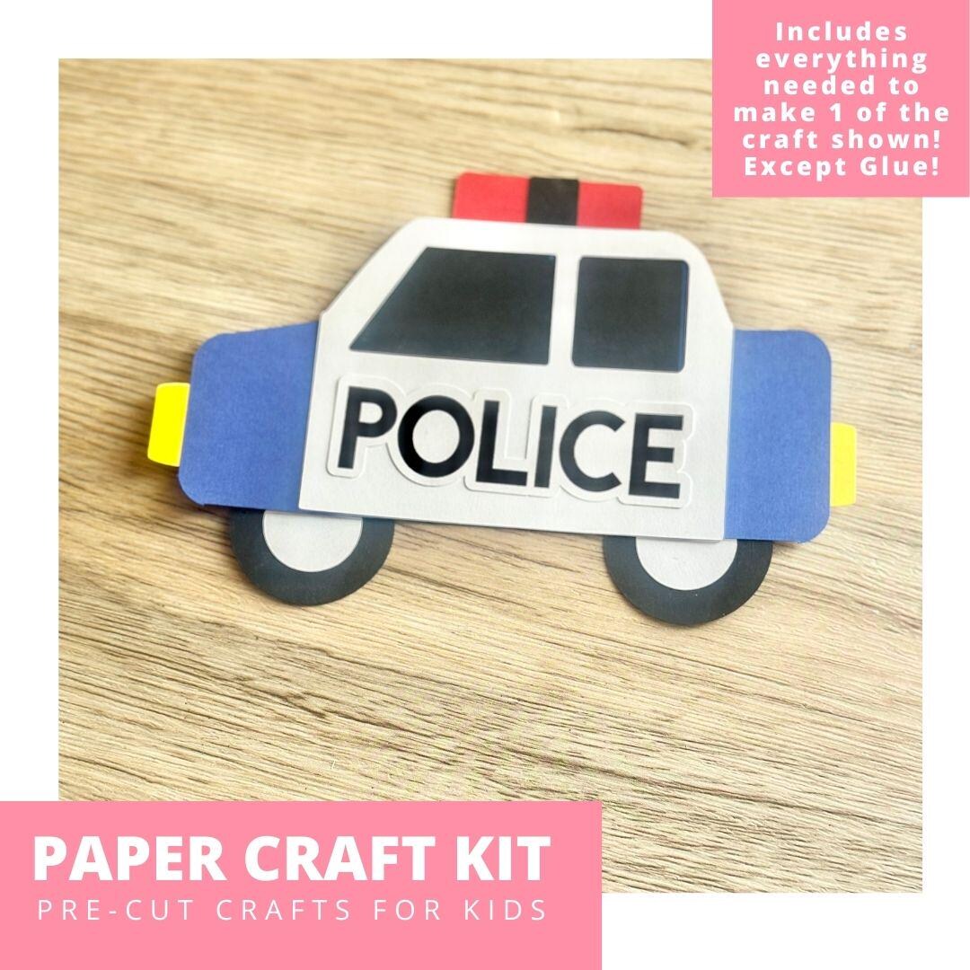 Police Car Paper Craft Kit, Police Car Arts & Crafts Kit for Kids ...