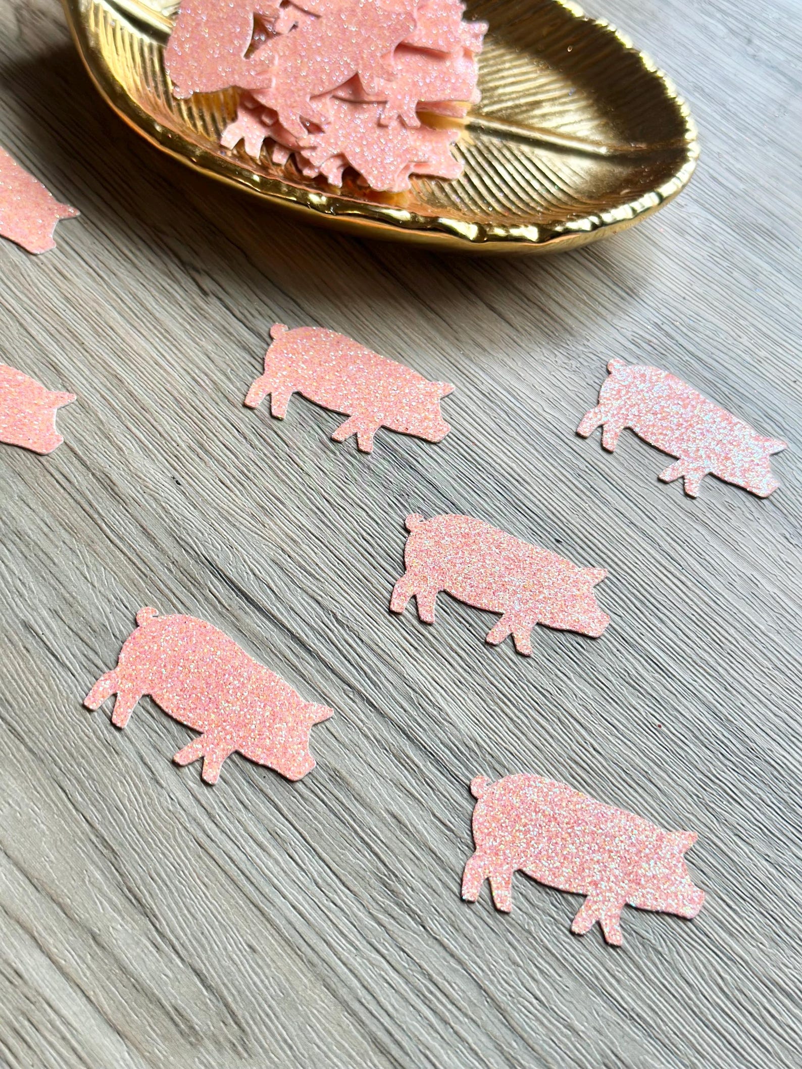Glitter Pig Confetti, Farm Animal Decor, Barnyard Theme, Pink Pig Table ...