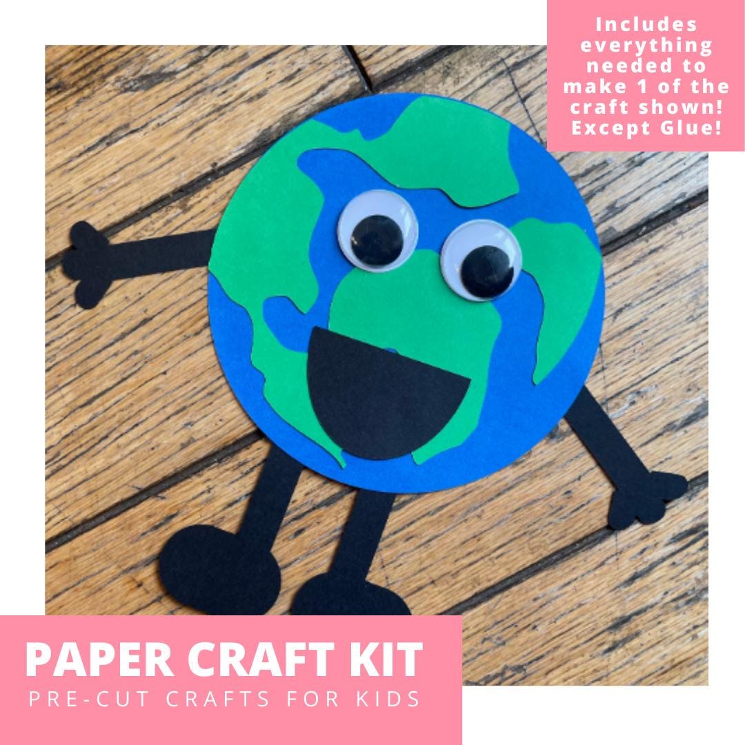 Earth Guy Paper Craft Kit, Arts & Crafts Kit for Kids, Earth Day Craft ...