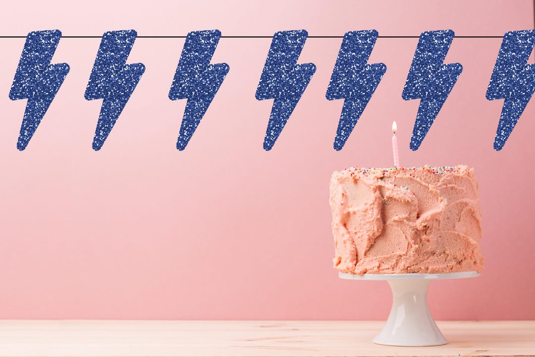 Glitter Lightning Banner, Lightning Garland, Lightning Party Decor ...